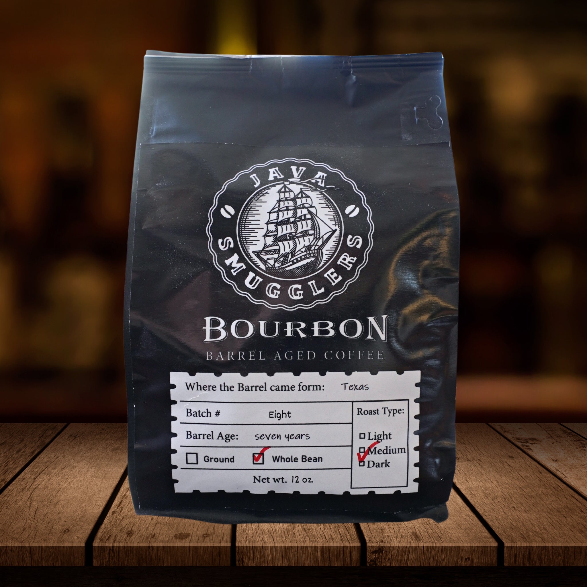 BOURBON BARREL AGED WHOLE BEAN COFFEE – Java Smugglers